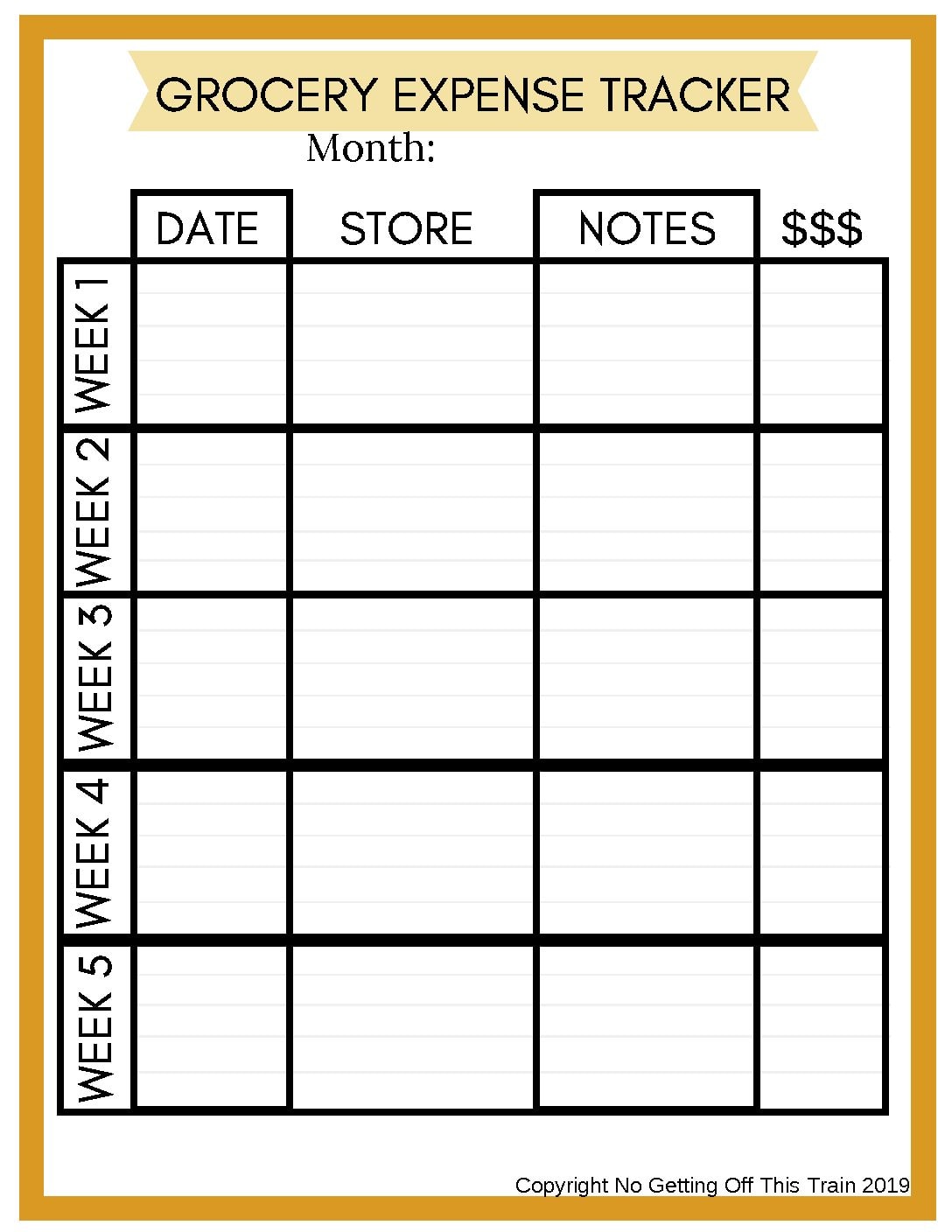 Grocery Expense Tracker - No Getting Off This Train