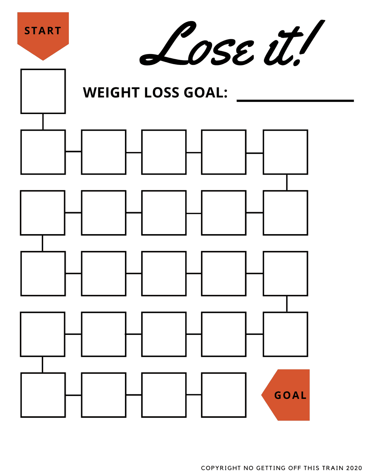 Weight loss tracker roadmap - No Getting Off This Train