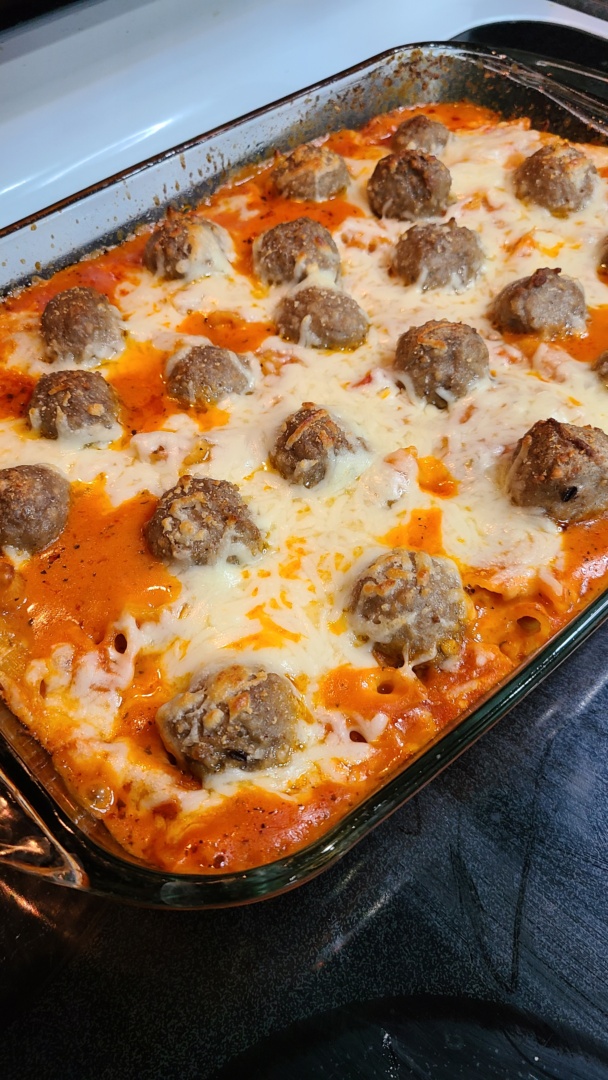 One Pan Meatball Casserole- Easy Cleanup! - No Getting Off This Train